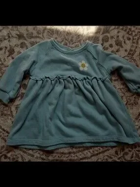 Dresses | Baby Girl Light Blue Daisy Sweatshirt Dress | Poshmark